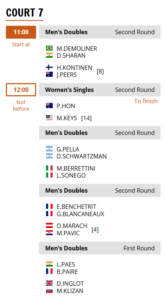 Order Of Play ROLAND-GARROS 31 May 2019 - TennisCoffee